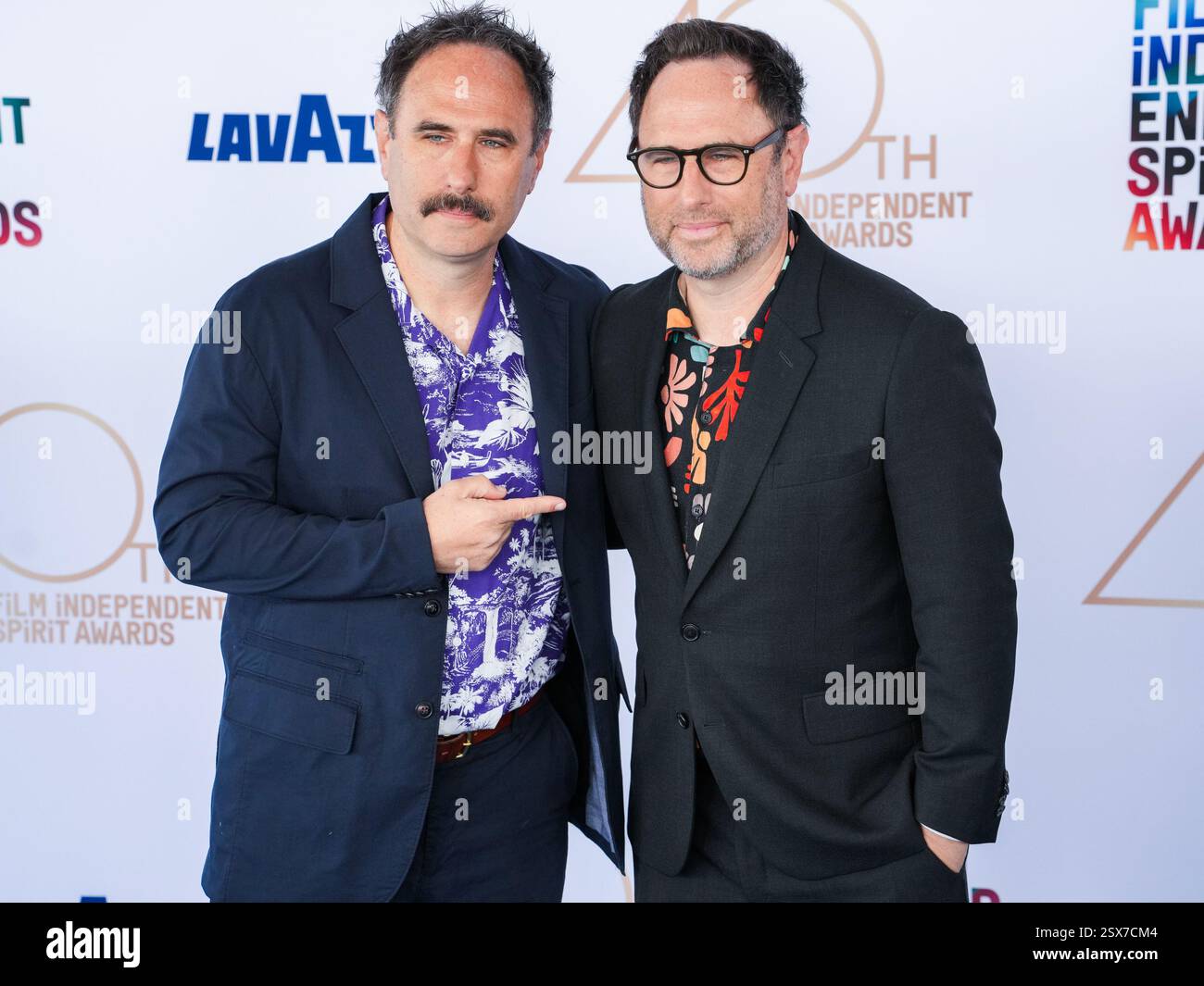 Los Angeles, USA. 22nd Feb, 2025. Randy Sklar and Jason Sklar walking ...