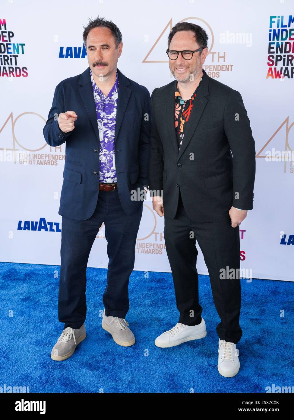 Los Angeles, USA. 22nd Feb, 2025. Randy Sklar and Jason Sklar walking ...