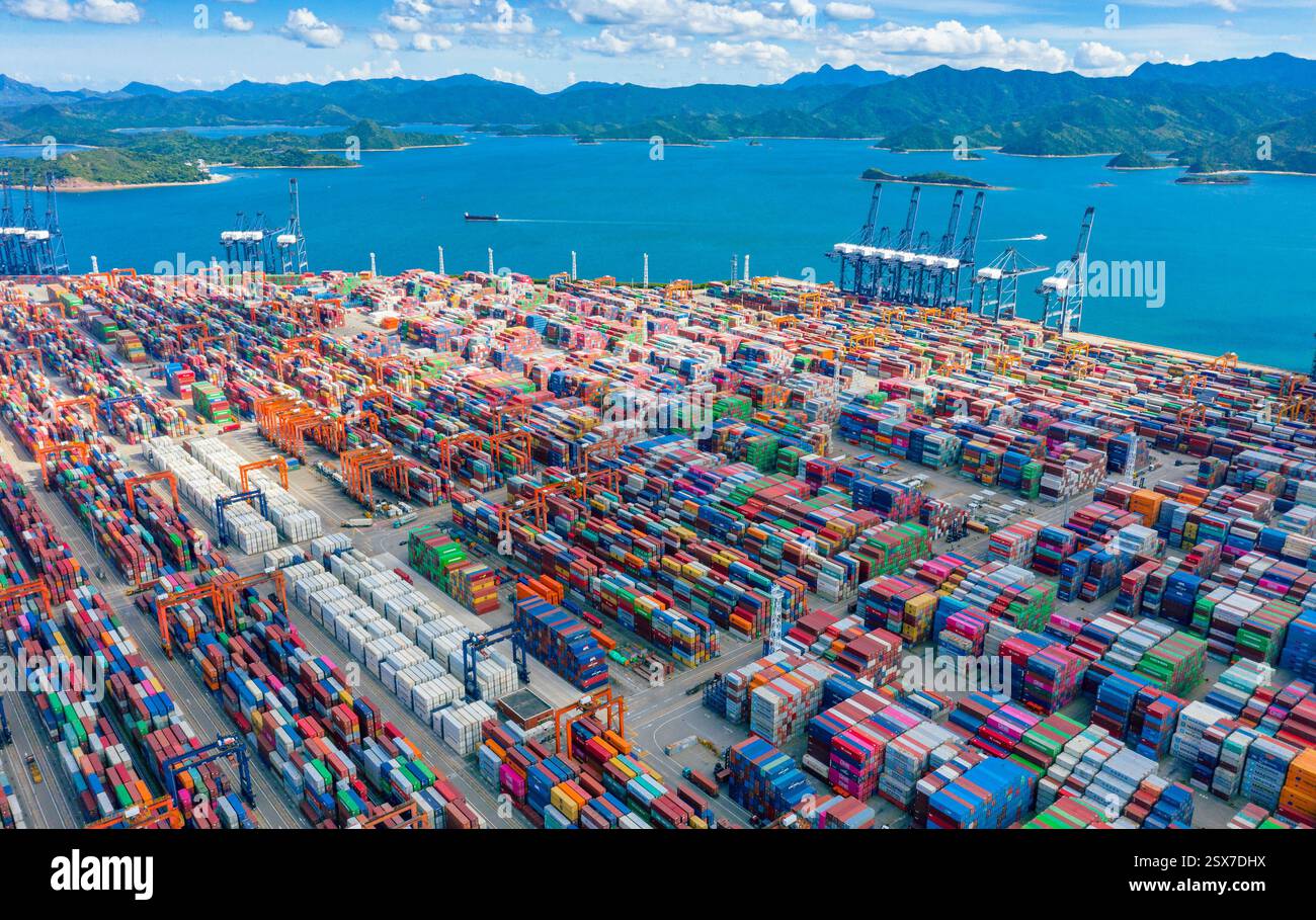 Yantian Port Free Trade Zone, Shenzhen, Guangdong Province, China Stock ...