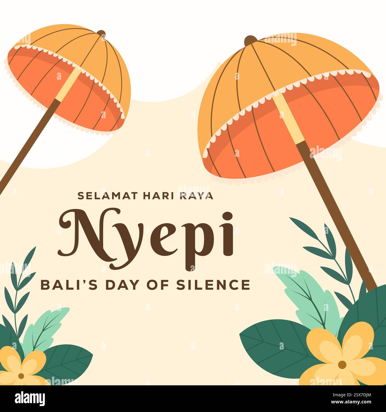 nyepi bali's day of silence illustration in flat style design Stock ...