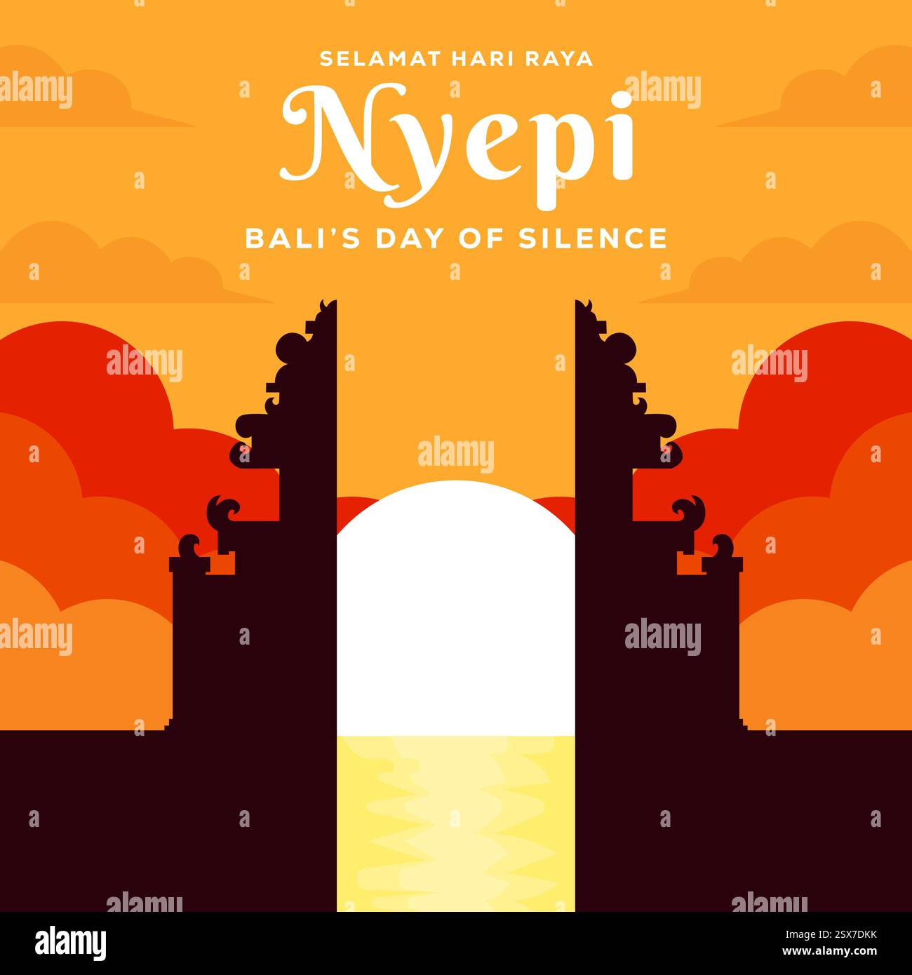 flat design nyepi bali's day of silence illustration Stock Vector Image & Art - Alamy