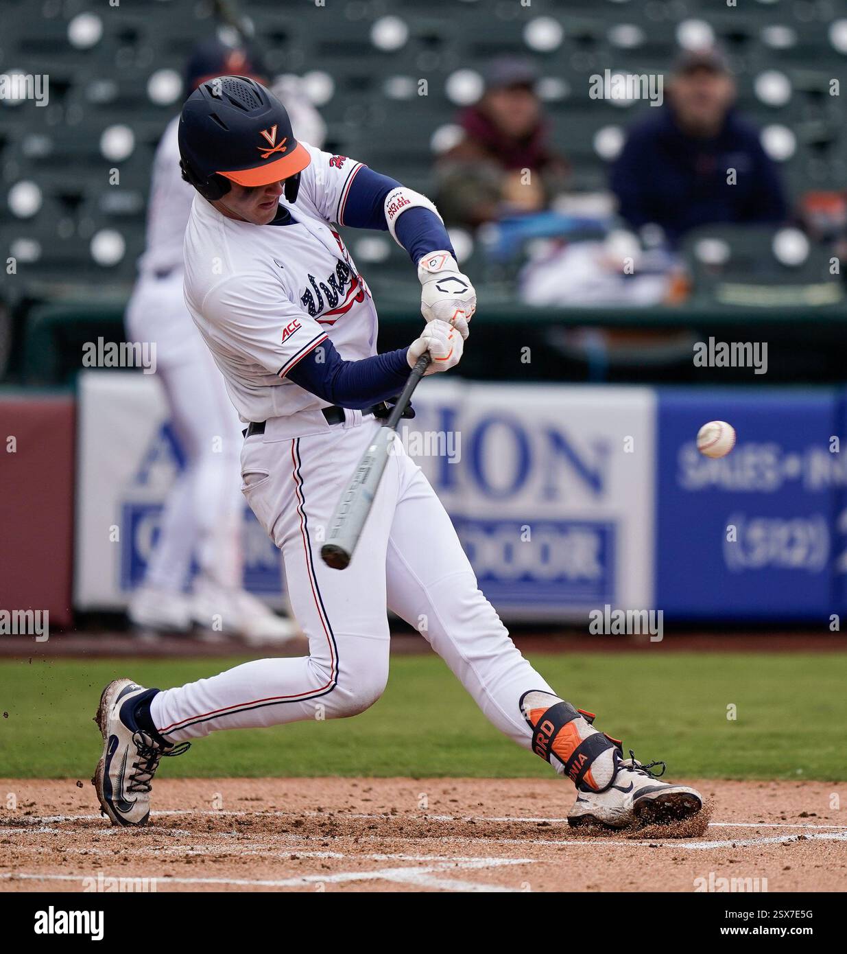 Virginia Cavaliers Infielder Henry Ford (9) swings at a pitch during ...