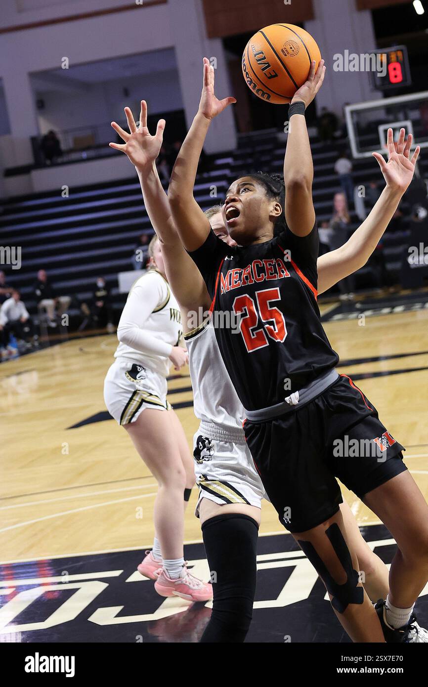 SPARTANBURG, SC - FEBRUARY 22: Mercer Bears guard Talia Harris (25 ...
