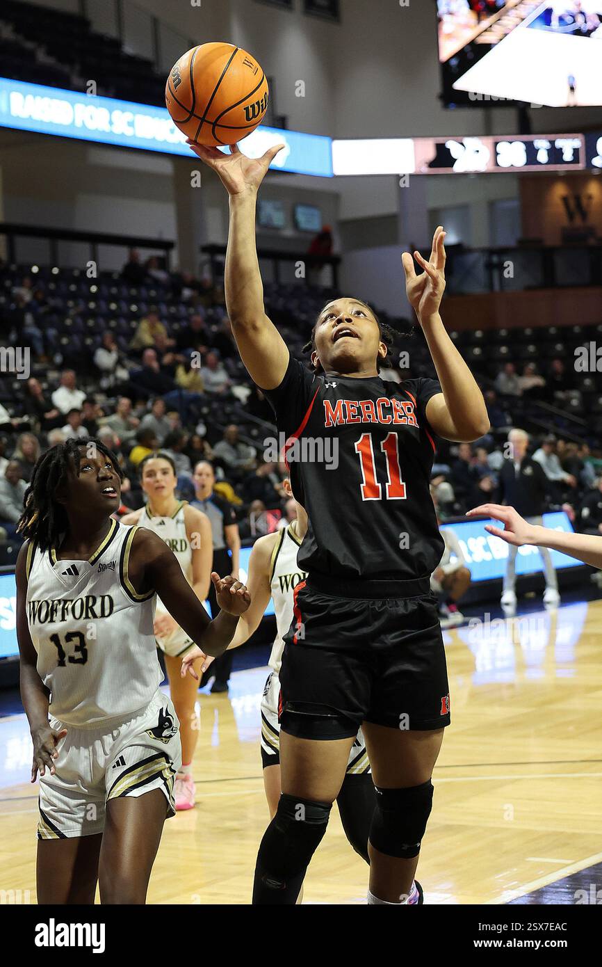 SPARTANBURG, SC - FEBRUARY 22: Mercer Bears guard Stephanie Utomi (11 ...