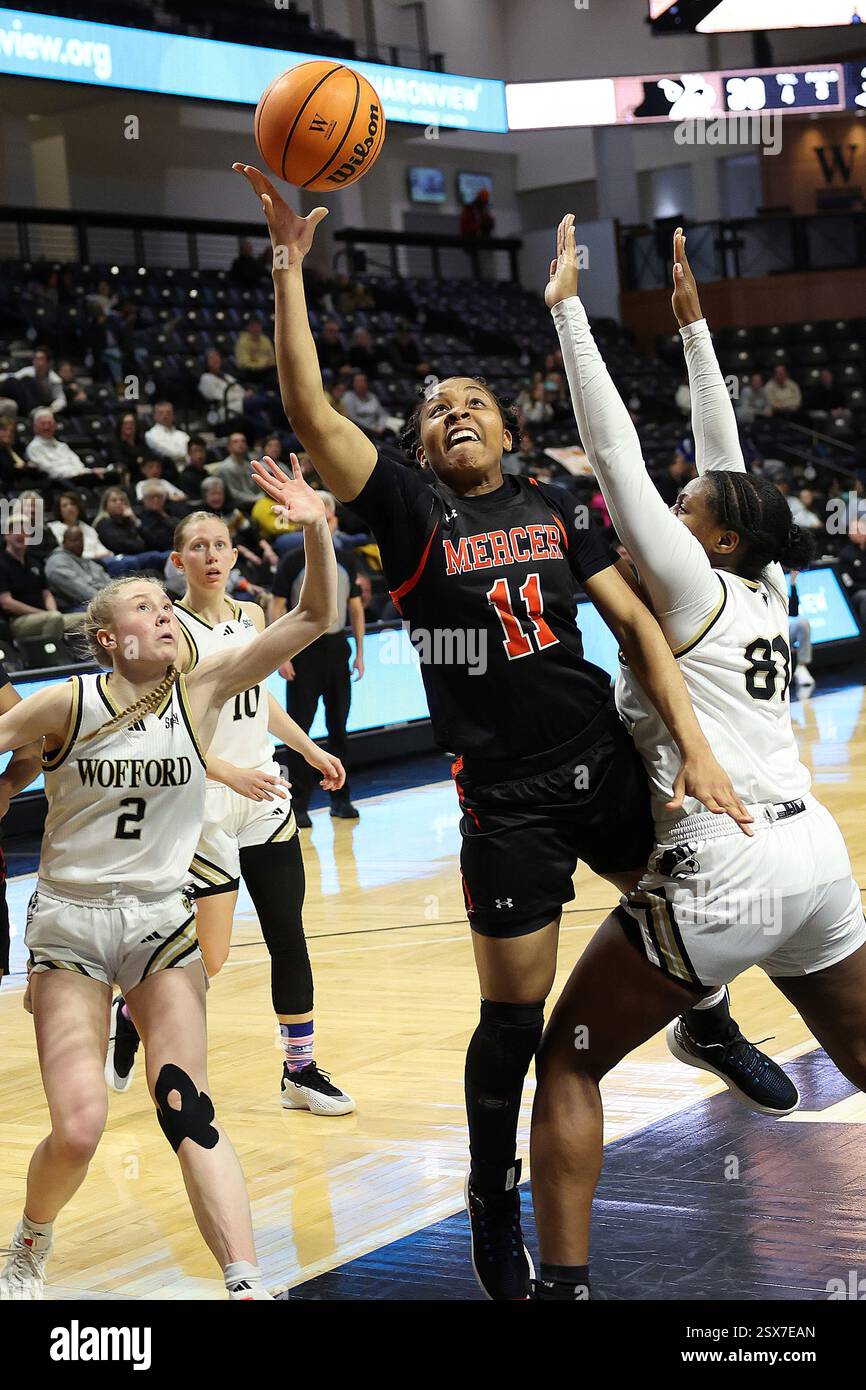 SPARTANBURG, SC - FEBRUARY 22: Mercer Bears guard Stephanie Utomi (11 ...