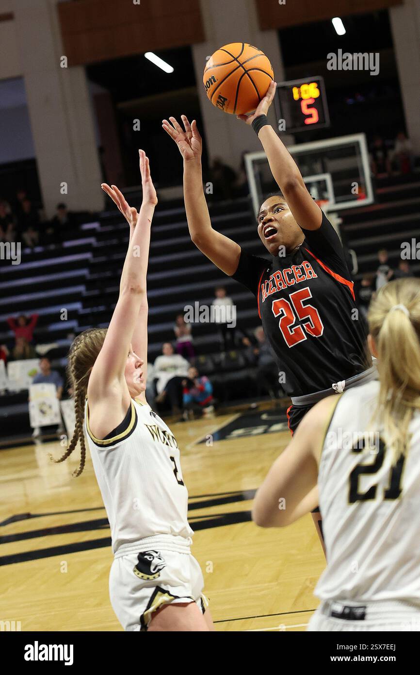 SPARTANBURG, SC - FEBRUARY 22: Mercer Bears guard Talia Harris (25 ...