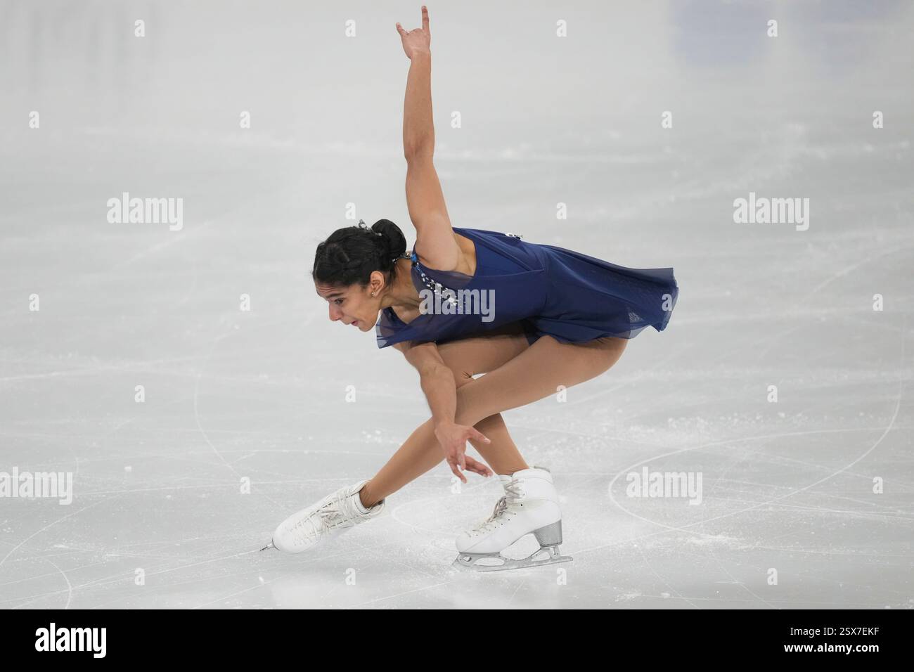 Tara Prasad of India performs during the women's free skating at the ...