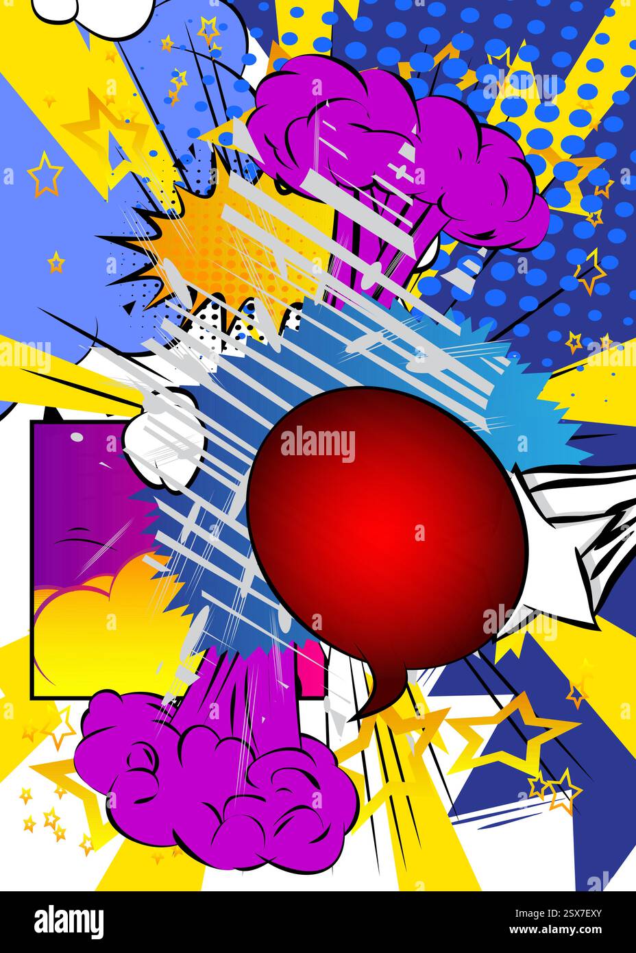 Cartoon super background, comic book backdrop. Retro vector comics pop ...