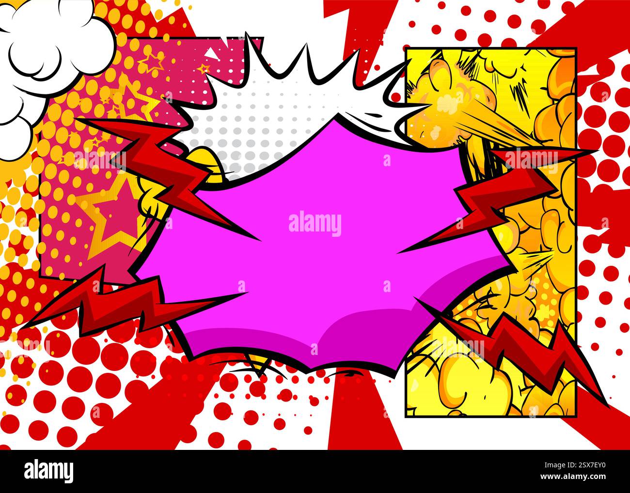 Cartoon super background, comic book backdrop. Retro vector comics pop ...