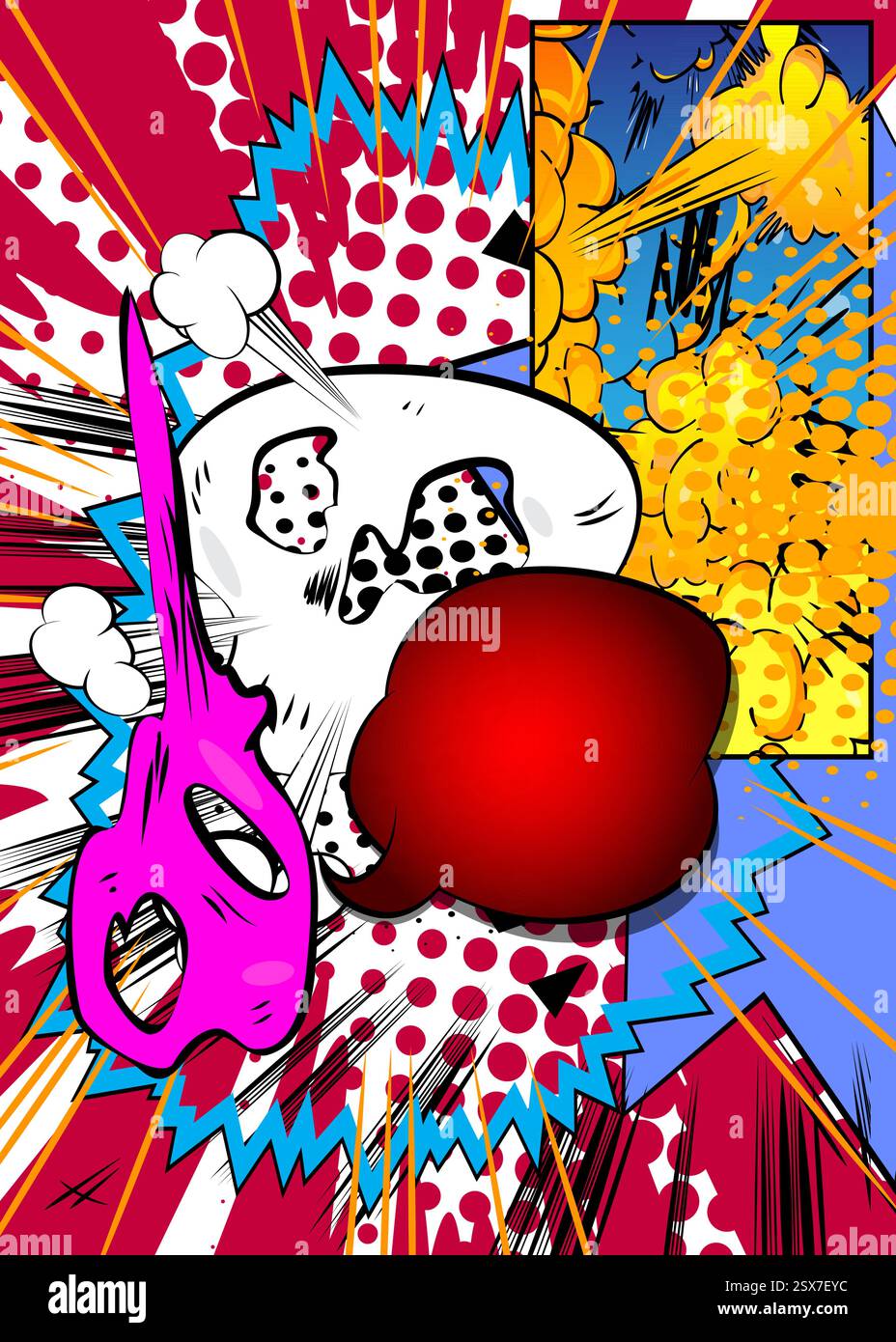 Cartoon super background, comic book backdrop. Retro vector comics pop ...