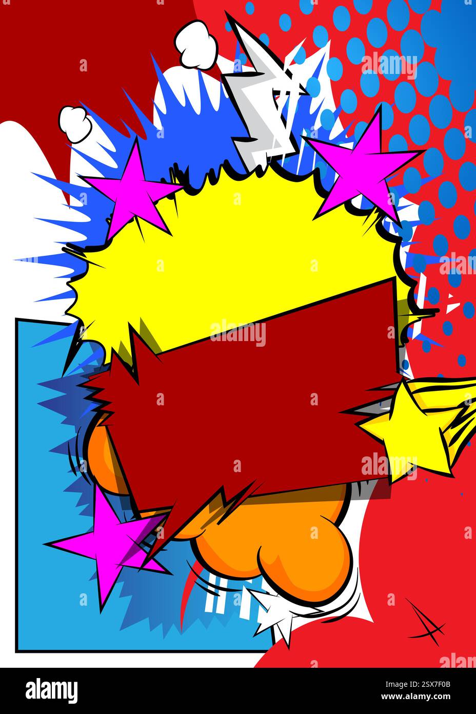 Cartoon super background, comic book backdrop. Retro vector comics pop ...