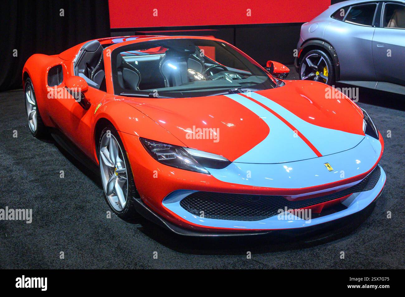 Toronto, ON, Canada - February 14, 2025: Ferrari 296 GTS presented at ...