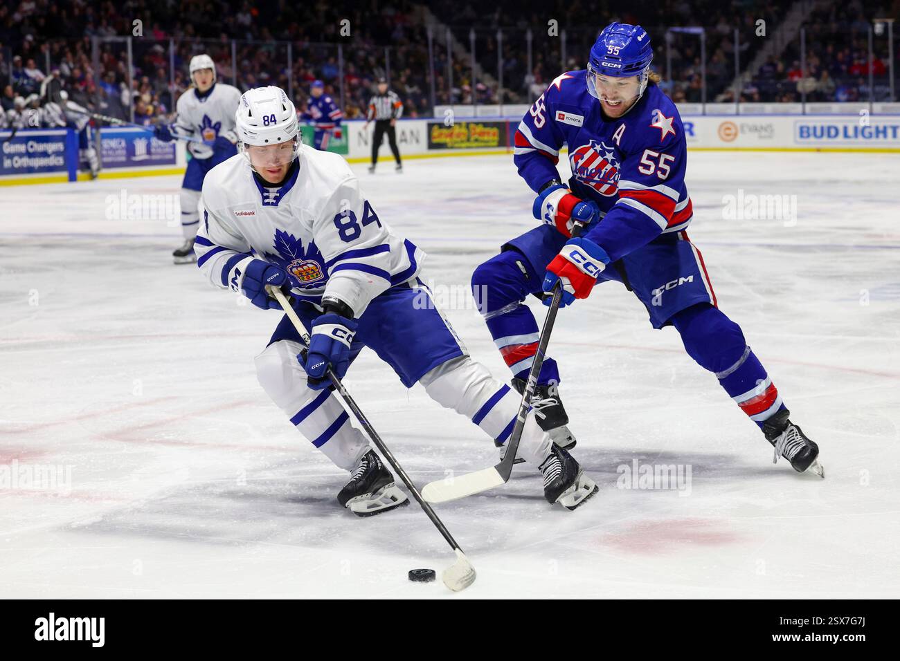 February 22nd 2025: Rochester Americans defenseman Josh Dunne (55) and ...