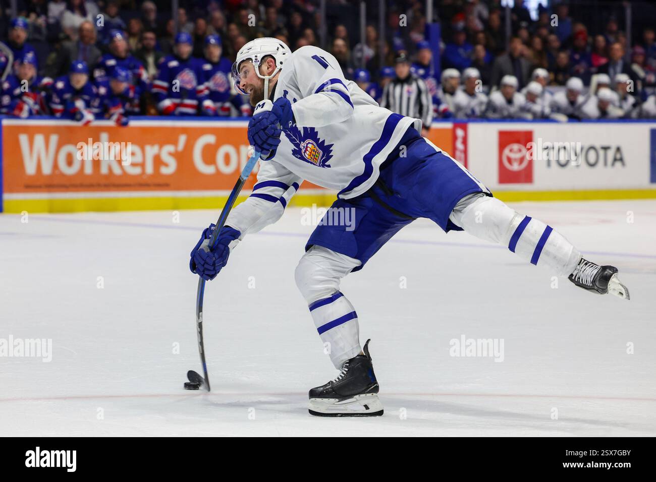 February 22nd 2025: Toronto Marlies forward Logan Shaw (22) takes a ...