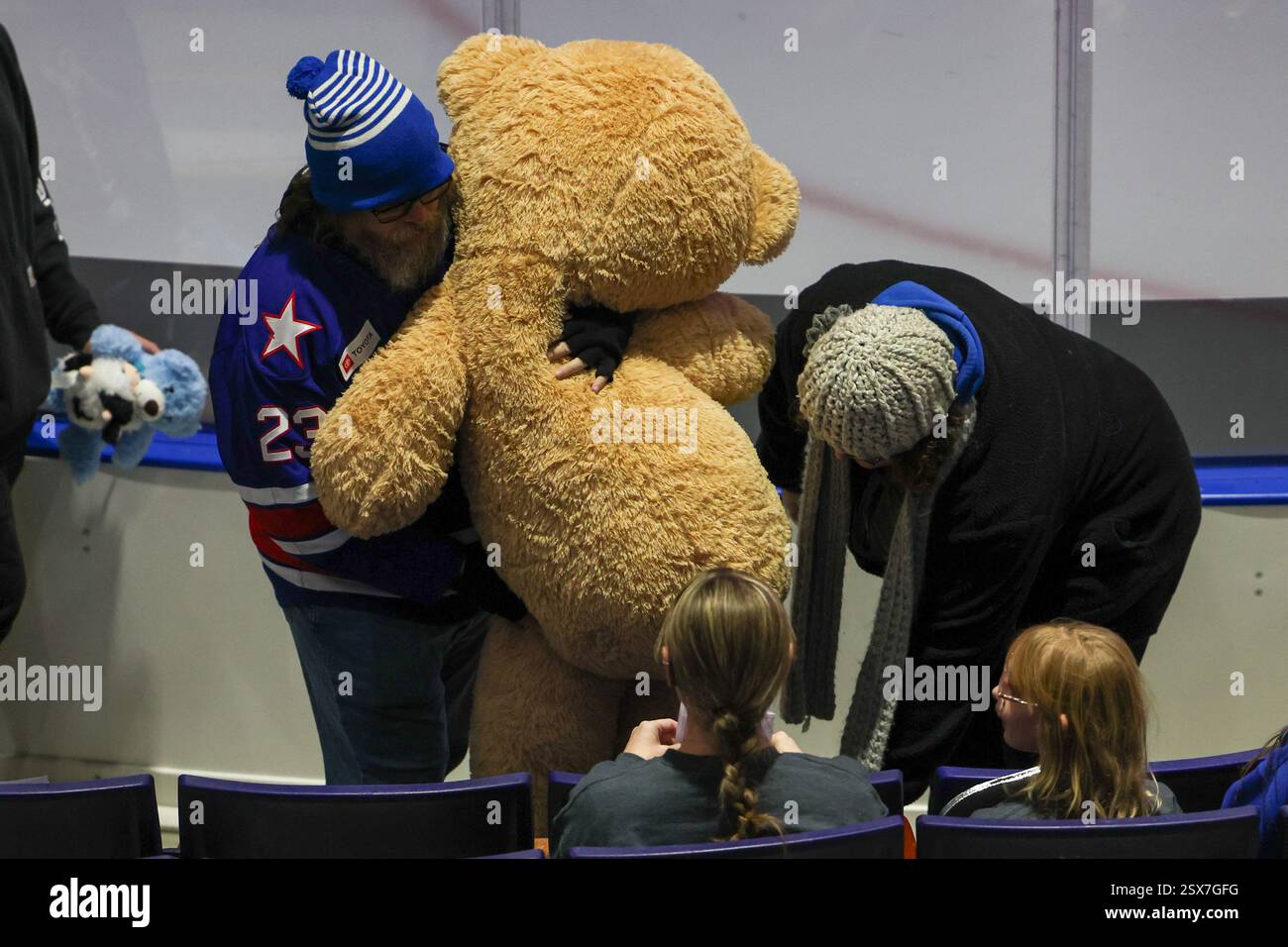 Rochester, New York, USA. 21st Feb, 2025. A Rochester Americans fan ...