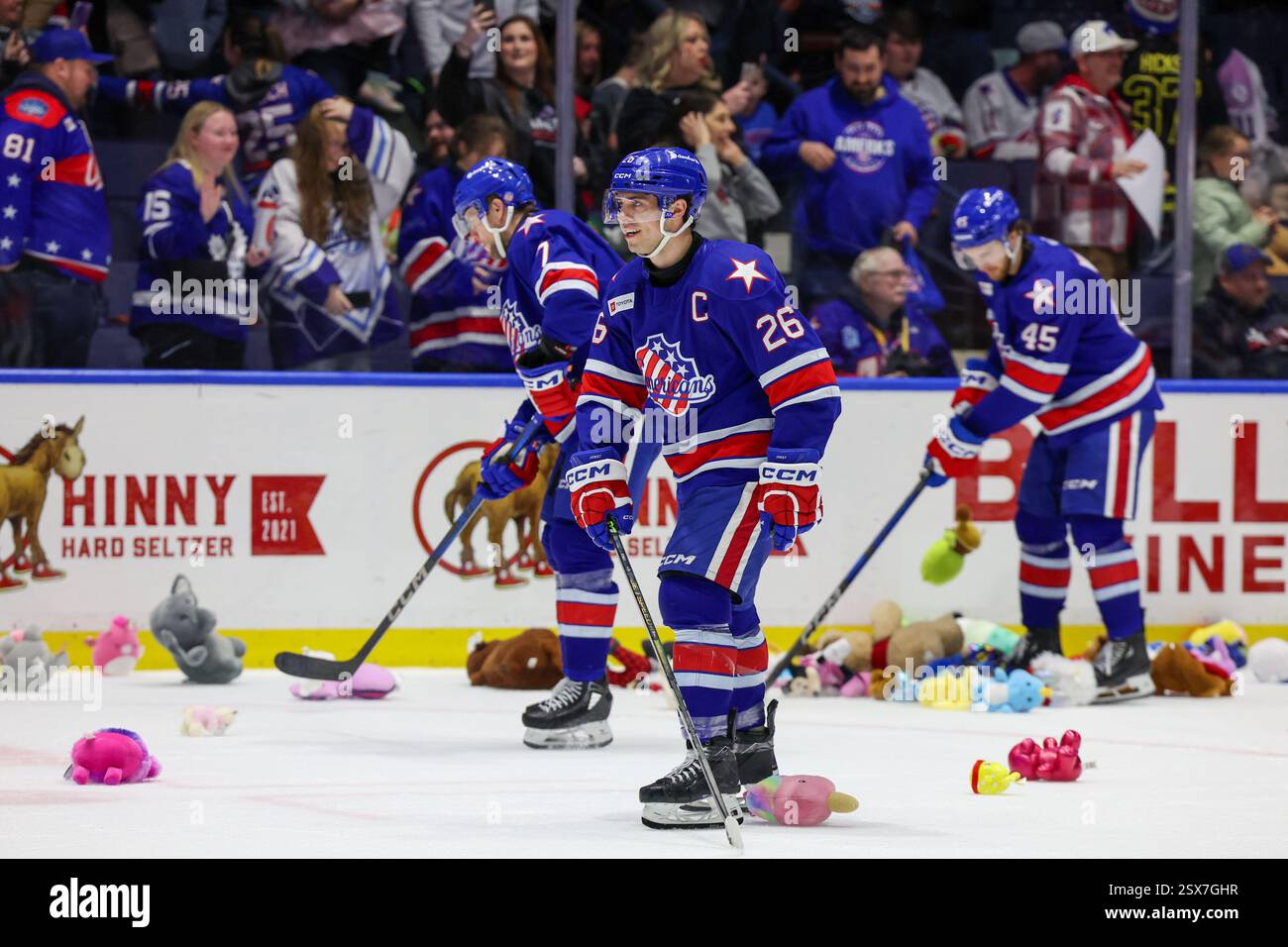 Rochester, New York, USA. 22nd Feb, 2025. Rochester Americans forward ...