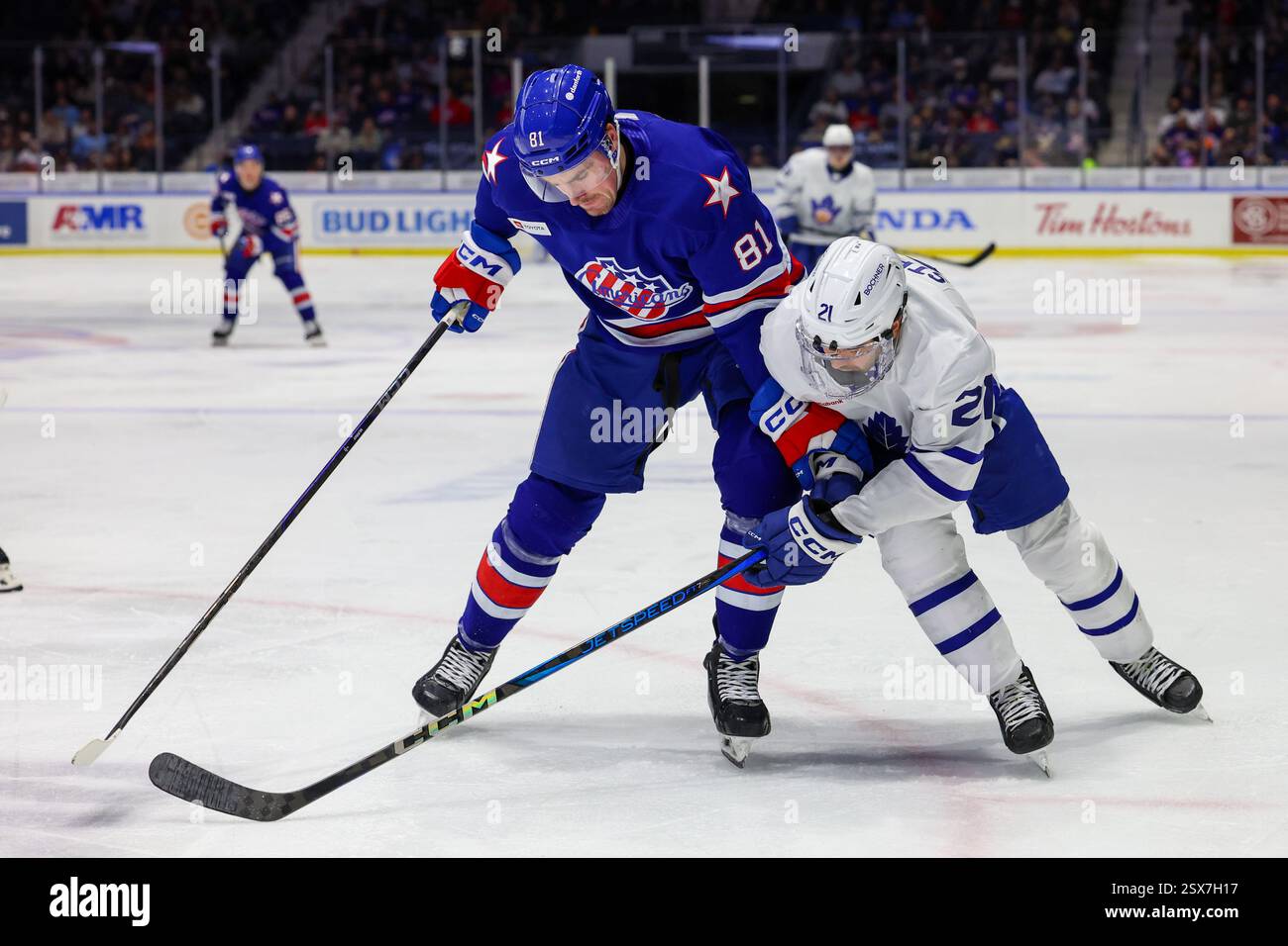 Rochester, New York, USA. 22nd Feb, 2025. Rochester Americans forward ...
