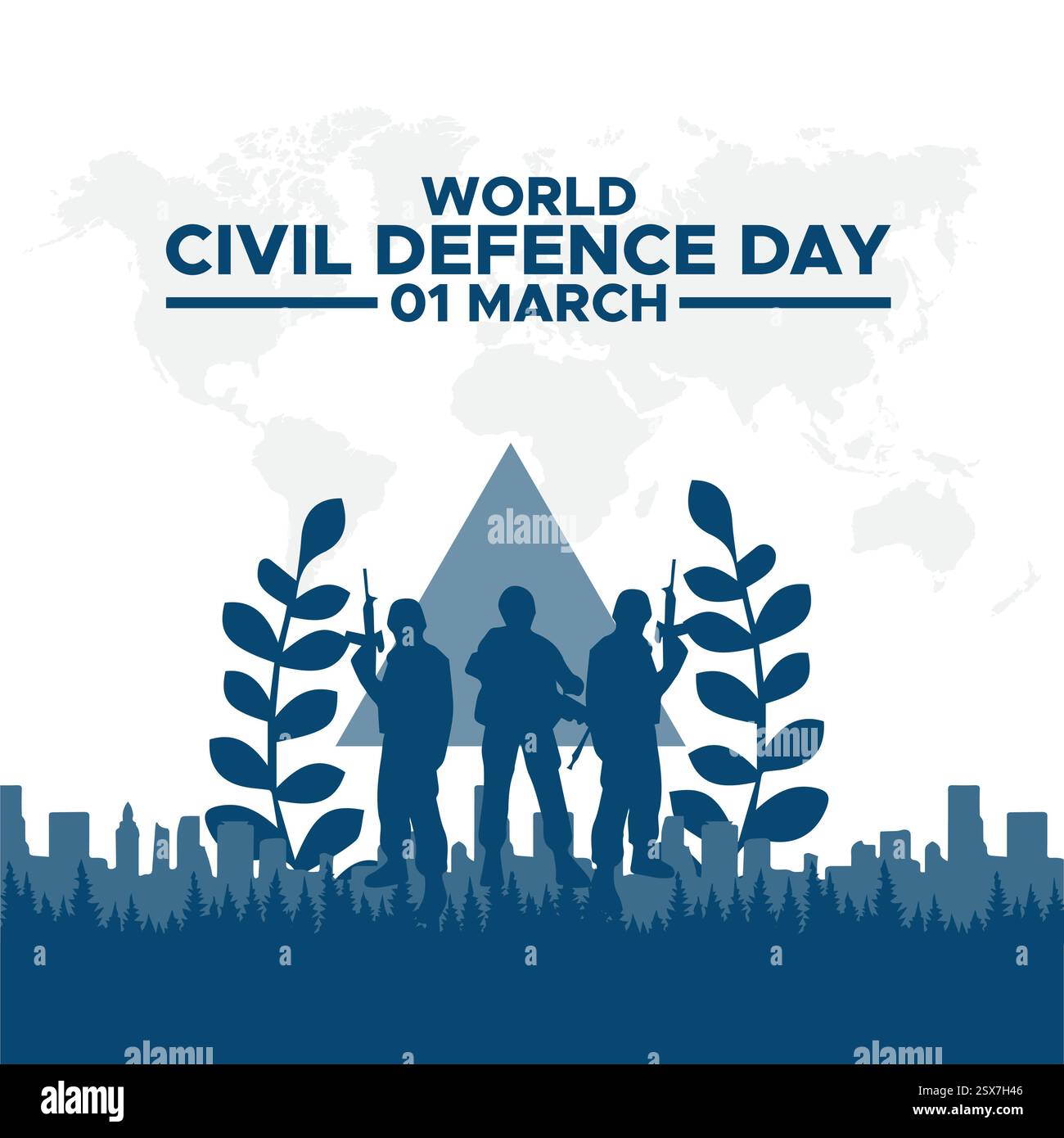 World Civil Defence Day, greeting vector illustration, World Civil ...