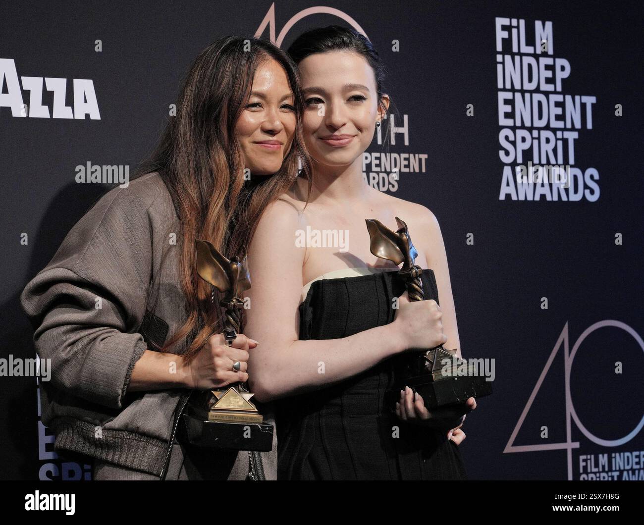 Los Angeles, USA. 22nd Feb, 2025. (L-R) Samantha Quan, winner of the Best Feature award for ...