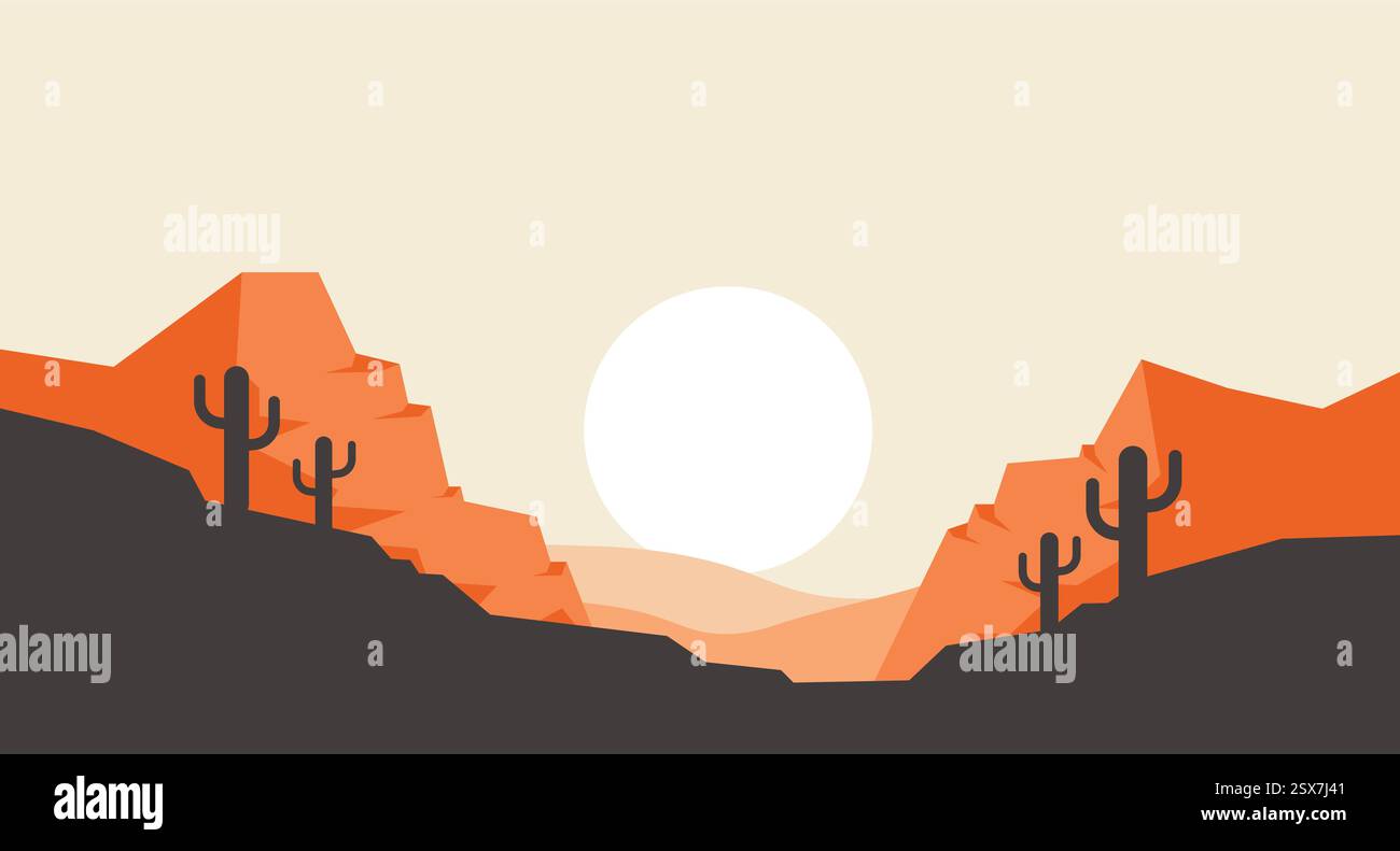 Abstract adventure mountain scenery vector illustration landscape ...