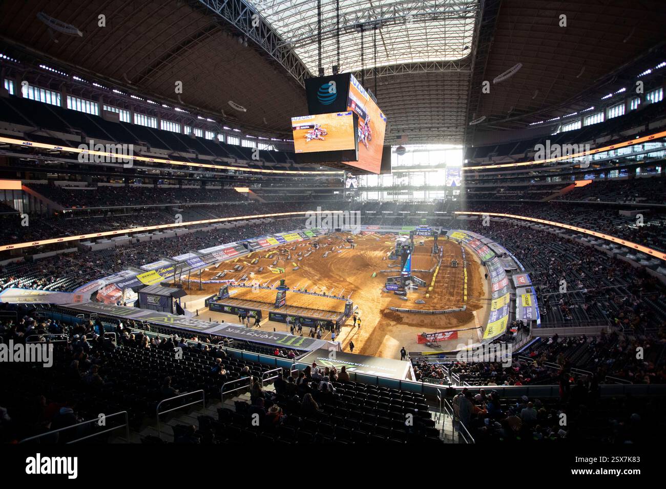February 22, 2025, Arlington, Texas, USA: Fans arrive for the Monster ...