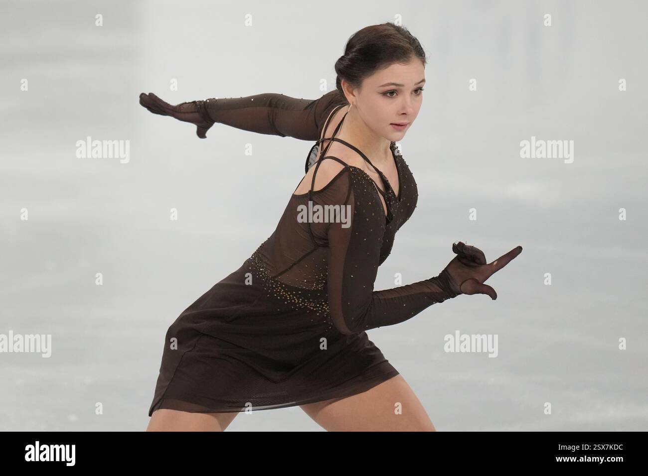 Sofia Samodelkina of Kazakhstan performs during the women's free skating at the ISU Four ...