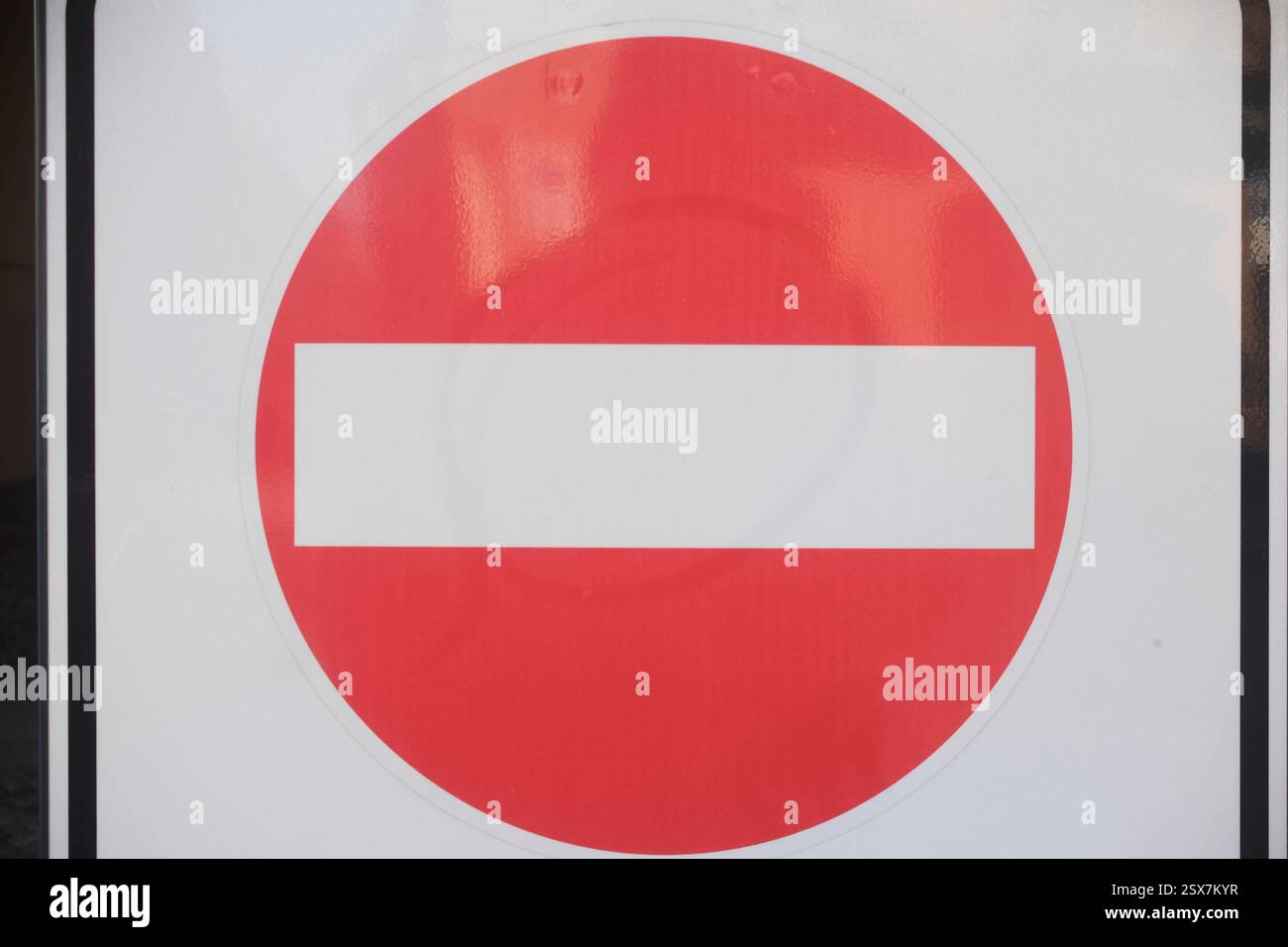 Cremona, Italy February 9th 2025 Circular red and white no entry ...