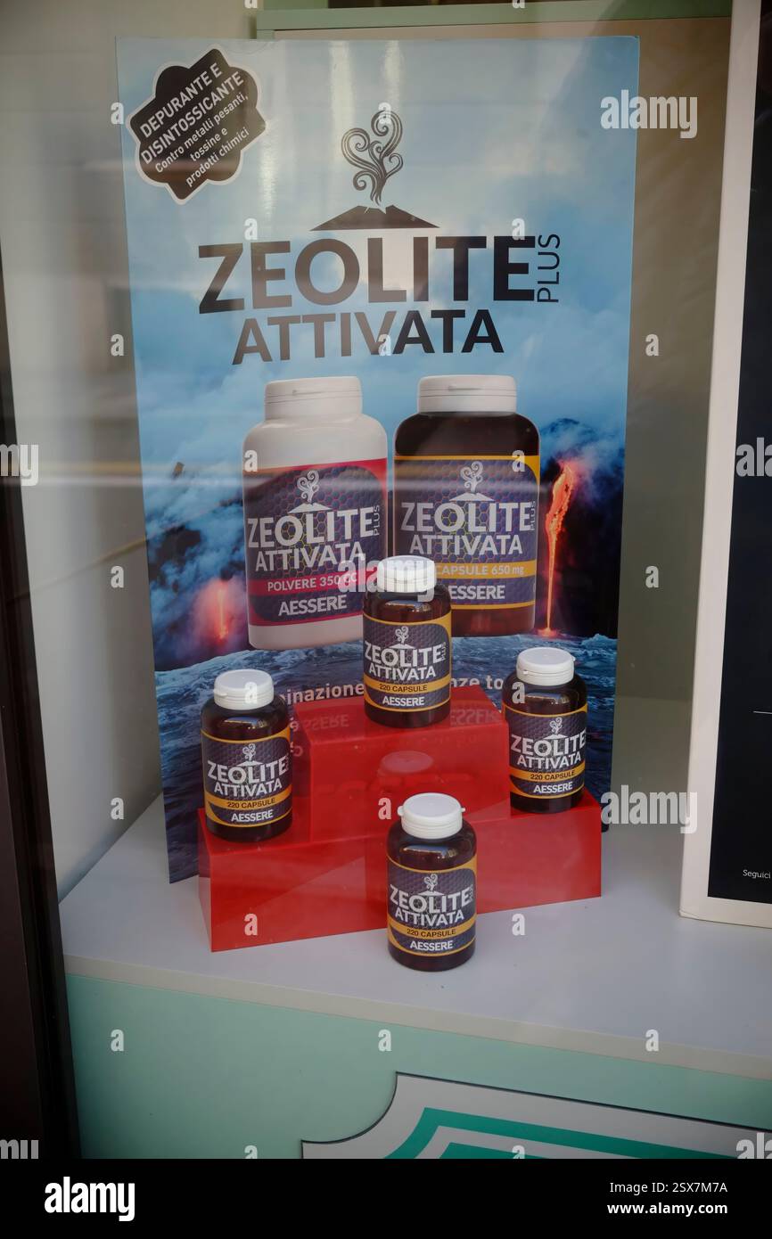 Cremona, Italy February 9th 2025 Zeolite Plus Attivata bottles ...