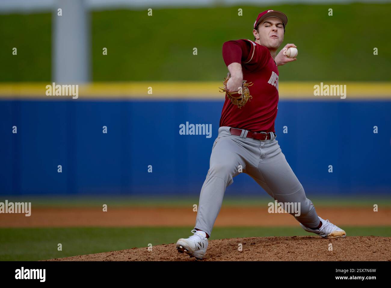 Boston College pitcher A.J. Colarusso (48) throws during an NCAA baseball game against New ...