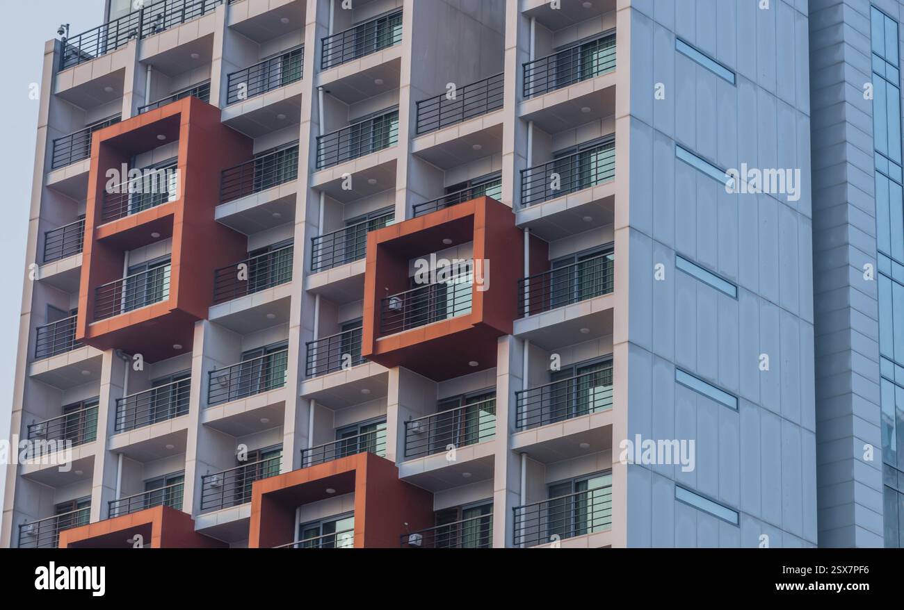 Daejeon, South Korea, January 17, 2019, Low angle view of apartment ...