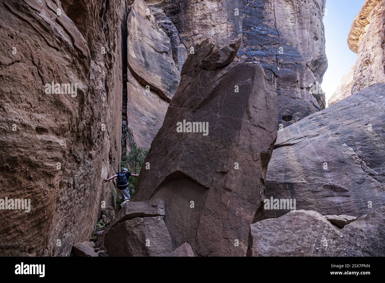 Hiking in the Madakheel Gorge in Sharaan National Park, Al Ula, Kingdom ...