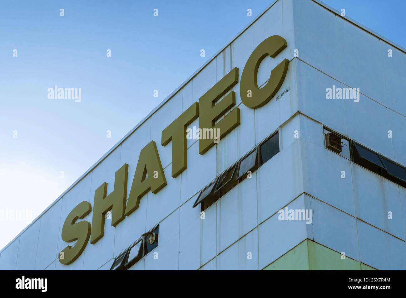 Singapore City, Singapore, January 23, 2019: Low angle view of white ...