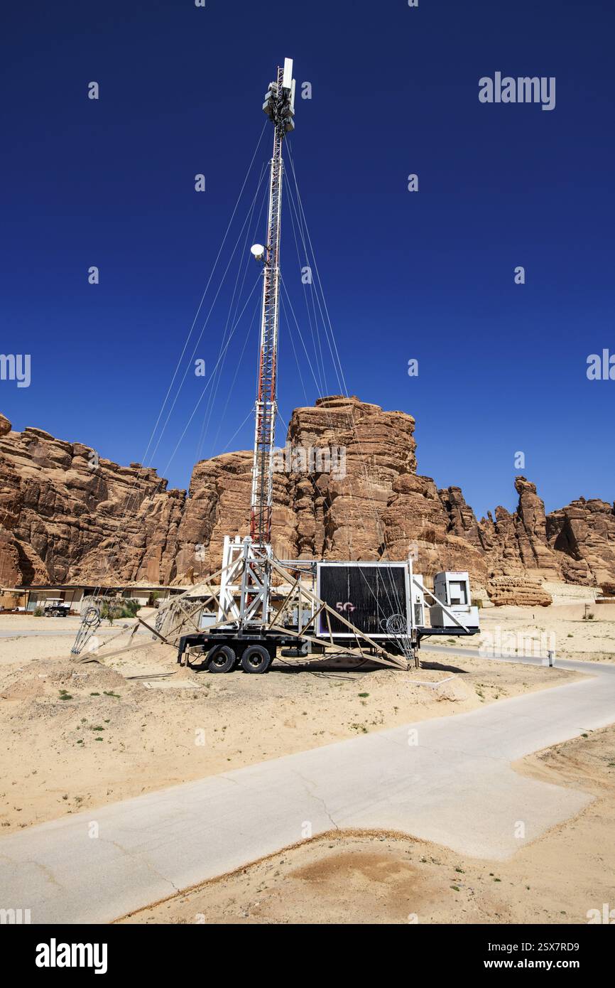 Mobile WiFi antenna at the Eco Luxury Hotel Our Habitas, Al Ula, Saudi ...