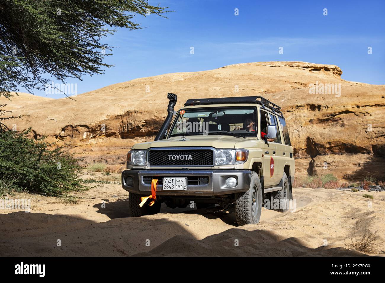 Jeep tour on a sandy track to Madakheel Gorge in Sharaan National Park ...