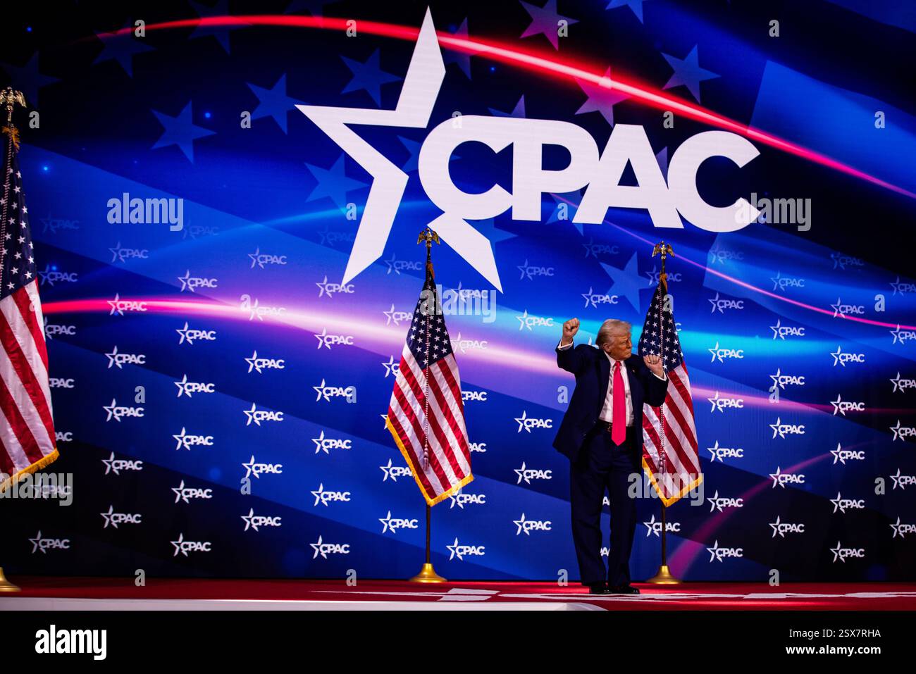 United States President Donald Trump speaks at the Conservative ...