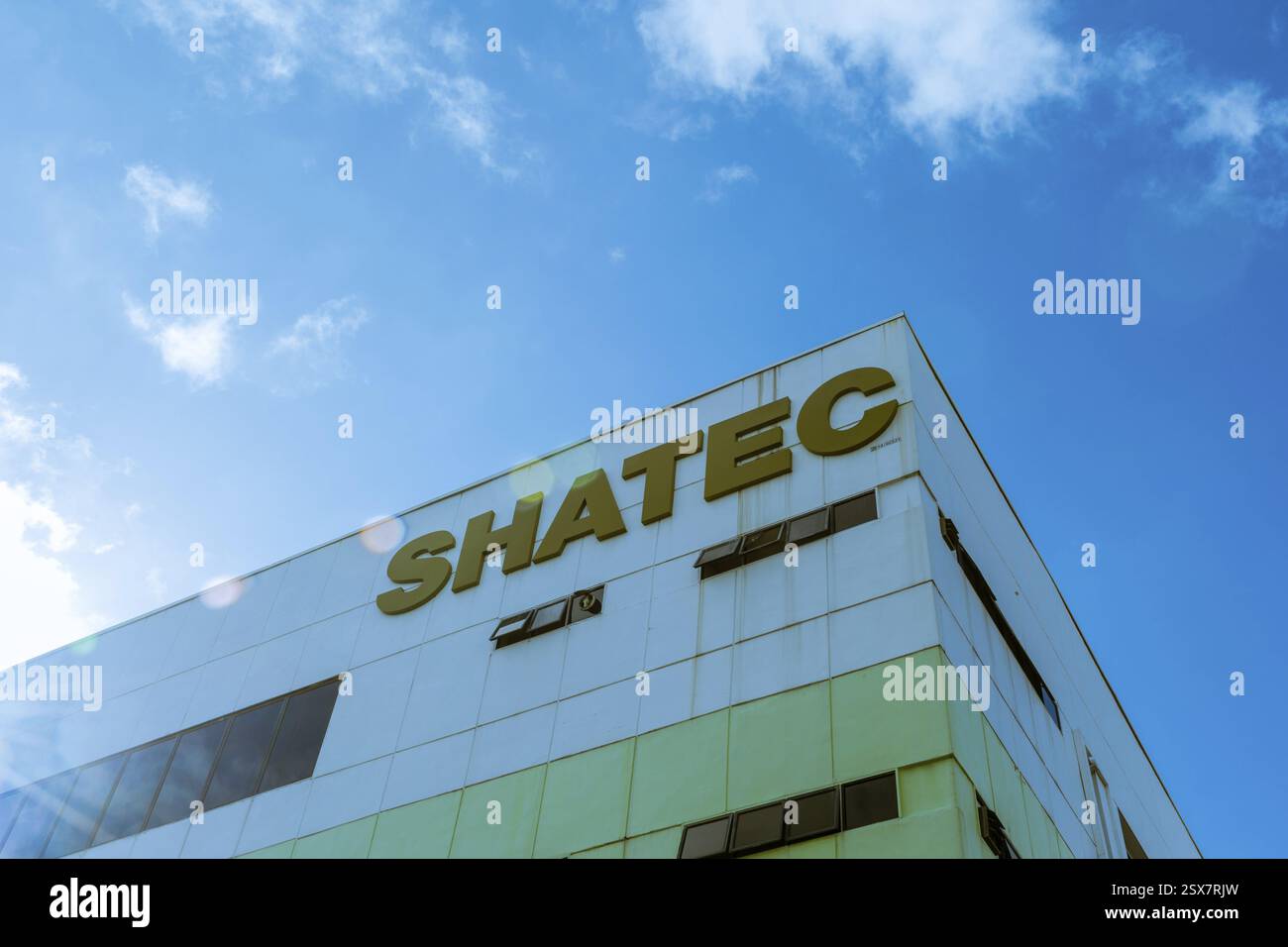 Singapore City, Singapore, January 23, 2019: Low angle view of white ...
