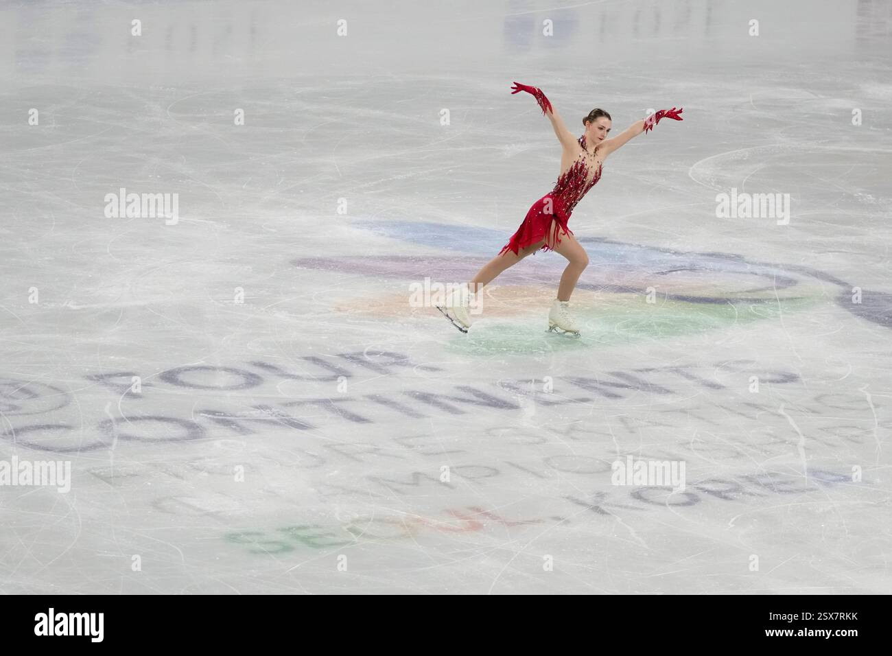 Sarah Everhardt of the U.S. performs during the women's free skating at ...