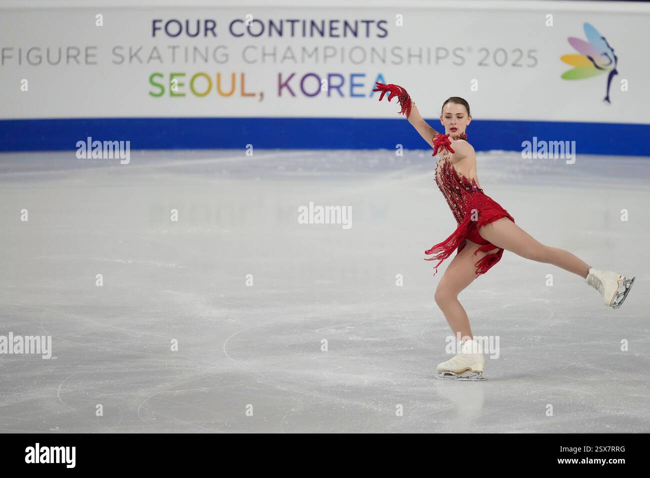 Sarah Everhardt of the U.S. performs during the women's free skating at ...