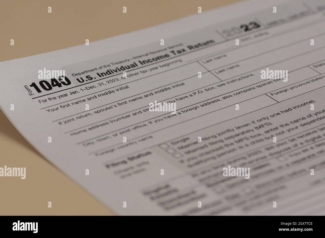 Tax form 1040 U.S. Individual Income 2023 Tax Return, business finance ...