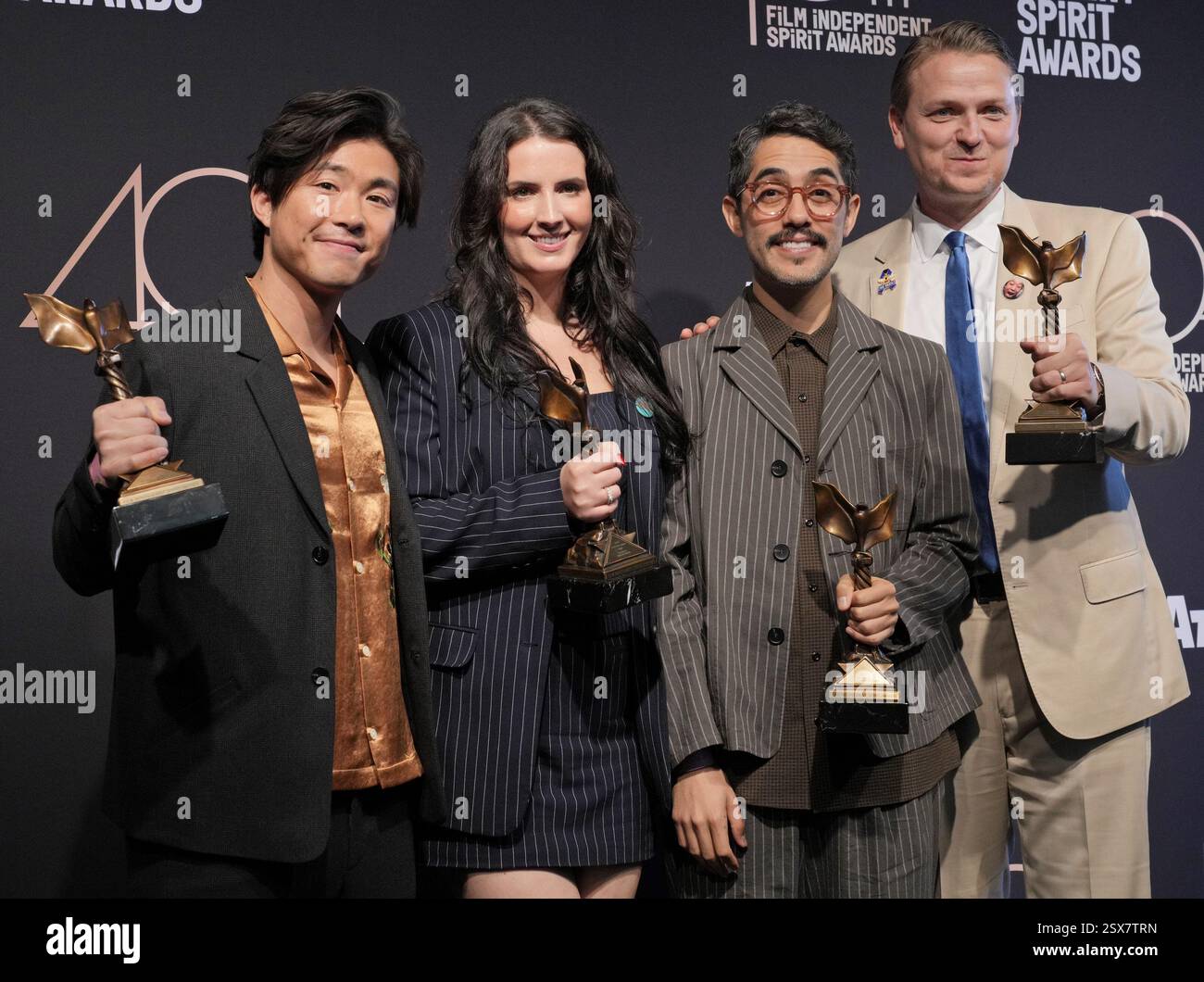 Los Angeles, USA. 22nd Feb, 2025. (L-R) Sean Wang, Valerie Bush, Carlos ...