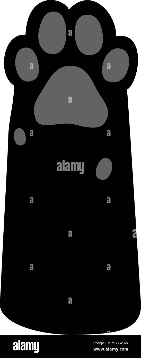 Black cat paws, black paw pads , Vector Illustration Stock Vector Image ...