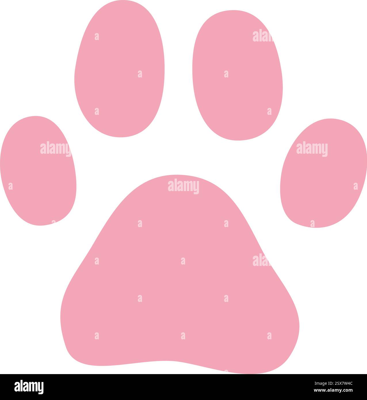 Vector illustration of a cat's pink paw pads, Vector Illustration Stock ...