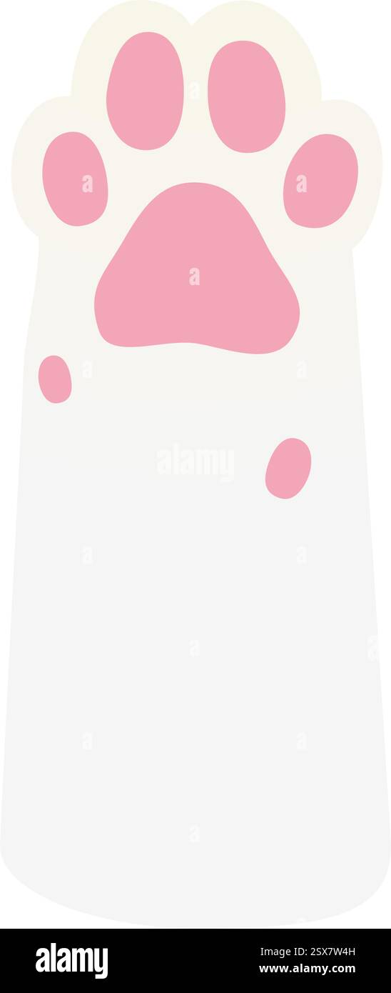 White cat's paws, pink paw pads, Vector Illustration Stock Vector Image ...
