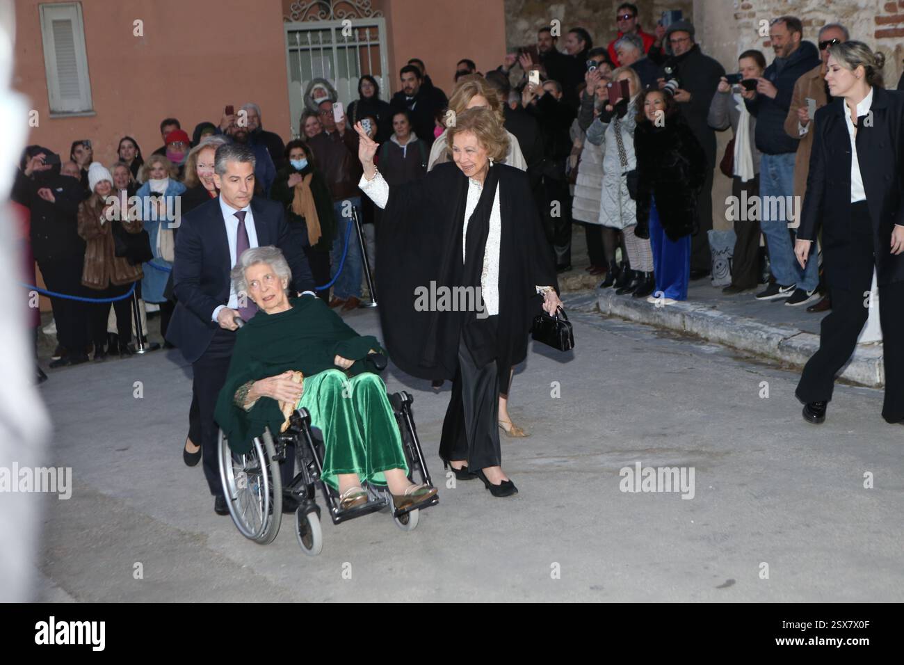 Spain's Emeritus Queen Sofia (C), her daughter Infanta Cristina of ...