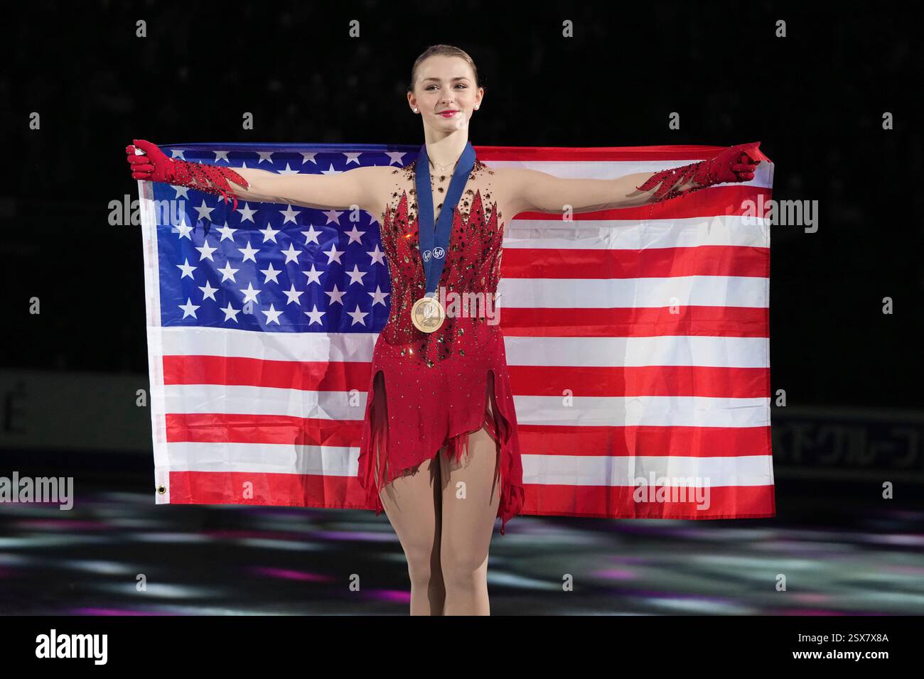 Bronze medalist Sarah Everhardt of the U.S. poses during the medal ...