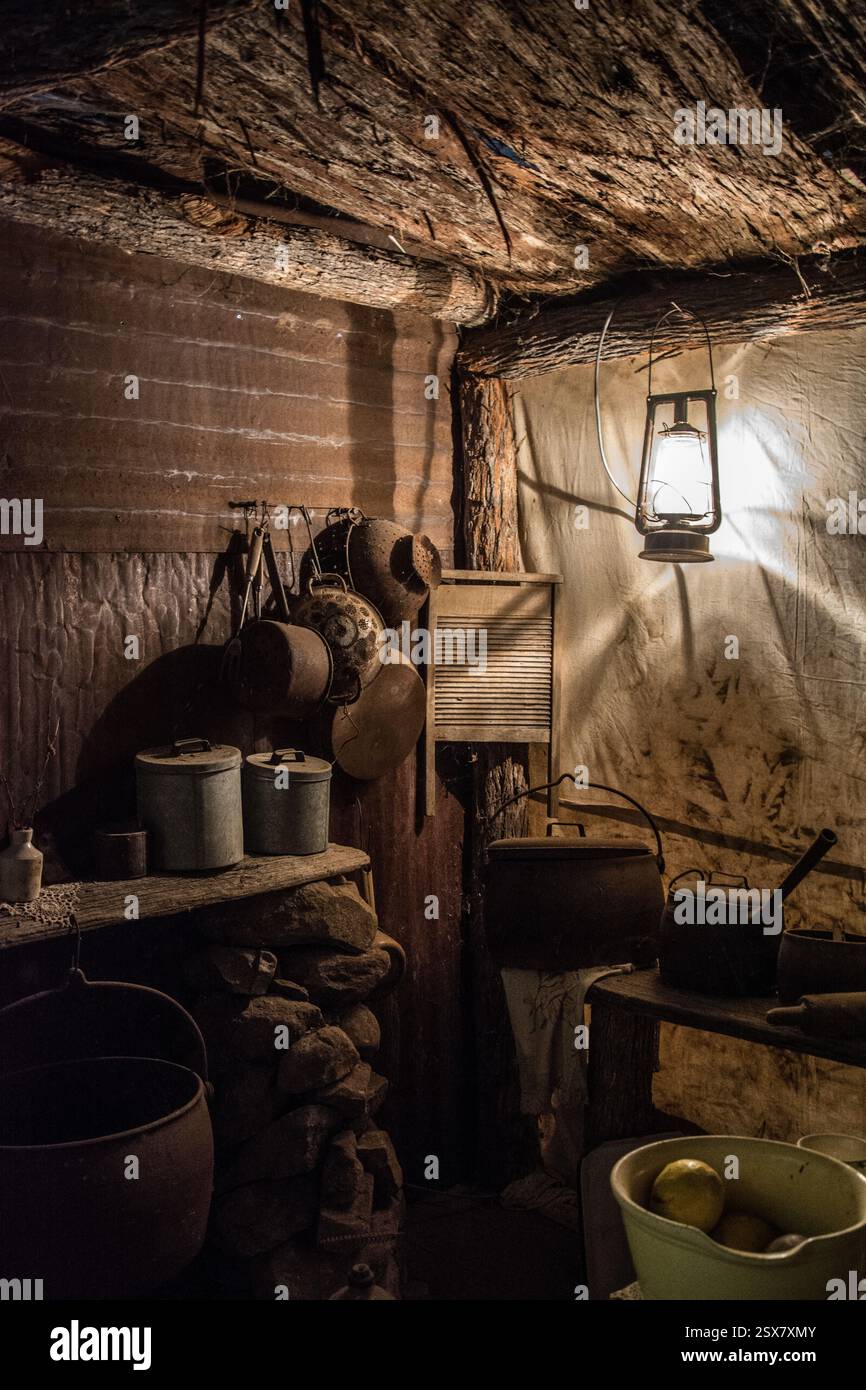 inside an old miners hut Stock Photo - Alamy