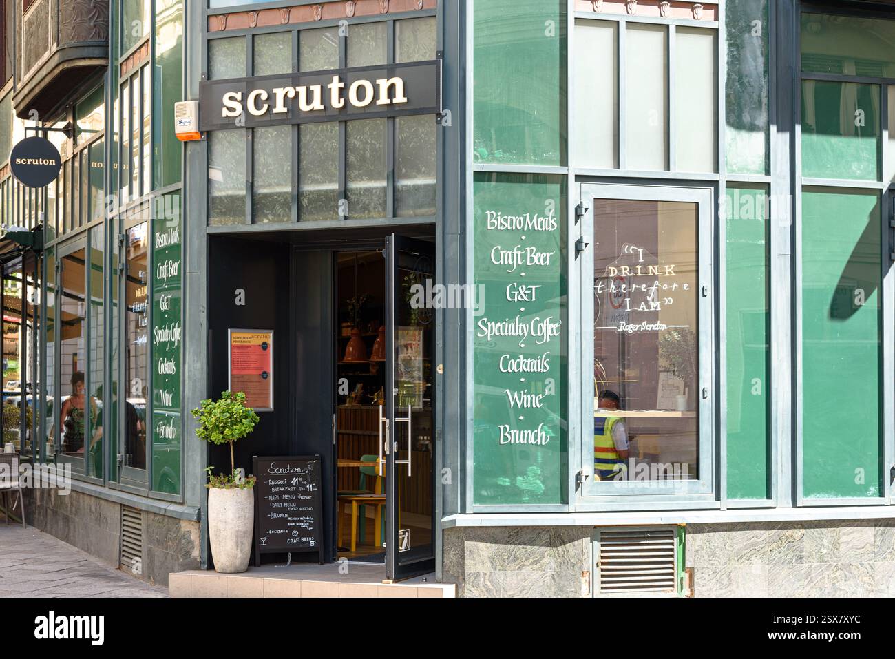 The exterior of the Scruton Cafe located on the corner of Irany utca ...