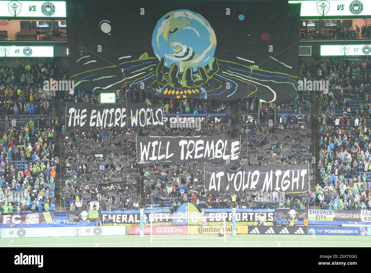 Seattle, United States. 22nd Feb, 2025. Seattle Sounders FC fans ...