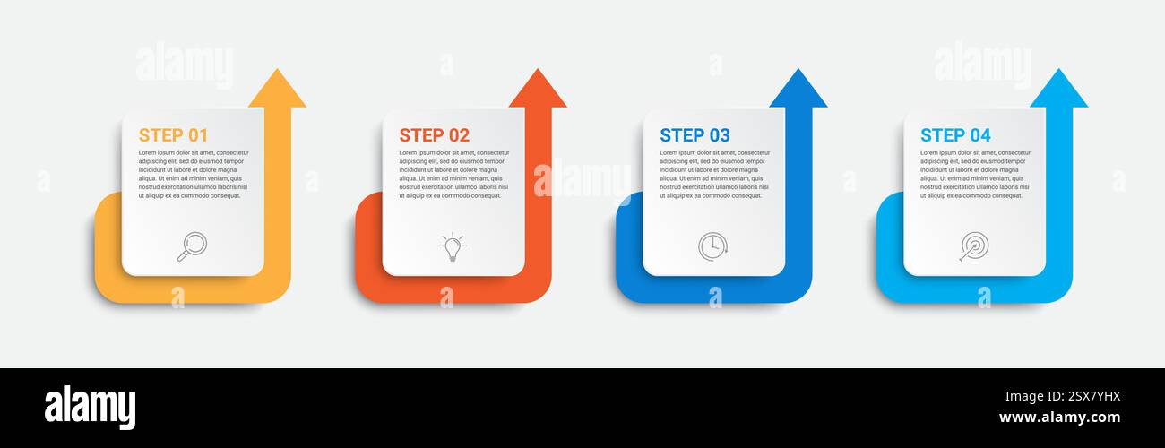 timeline infographic design with up arrow shape Stock Vector Image ...