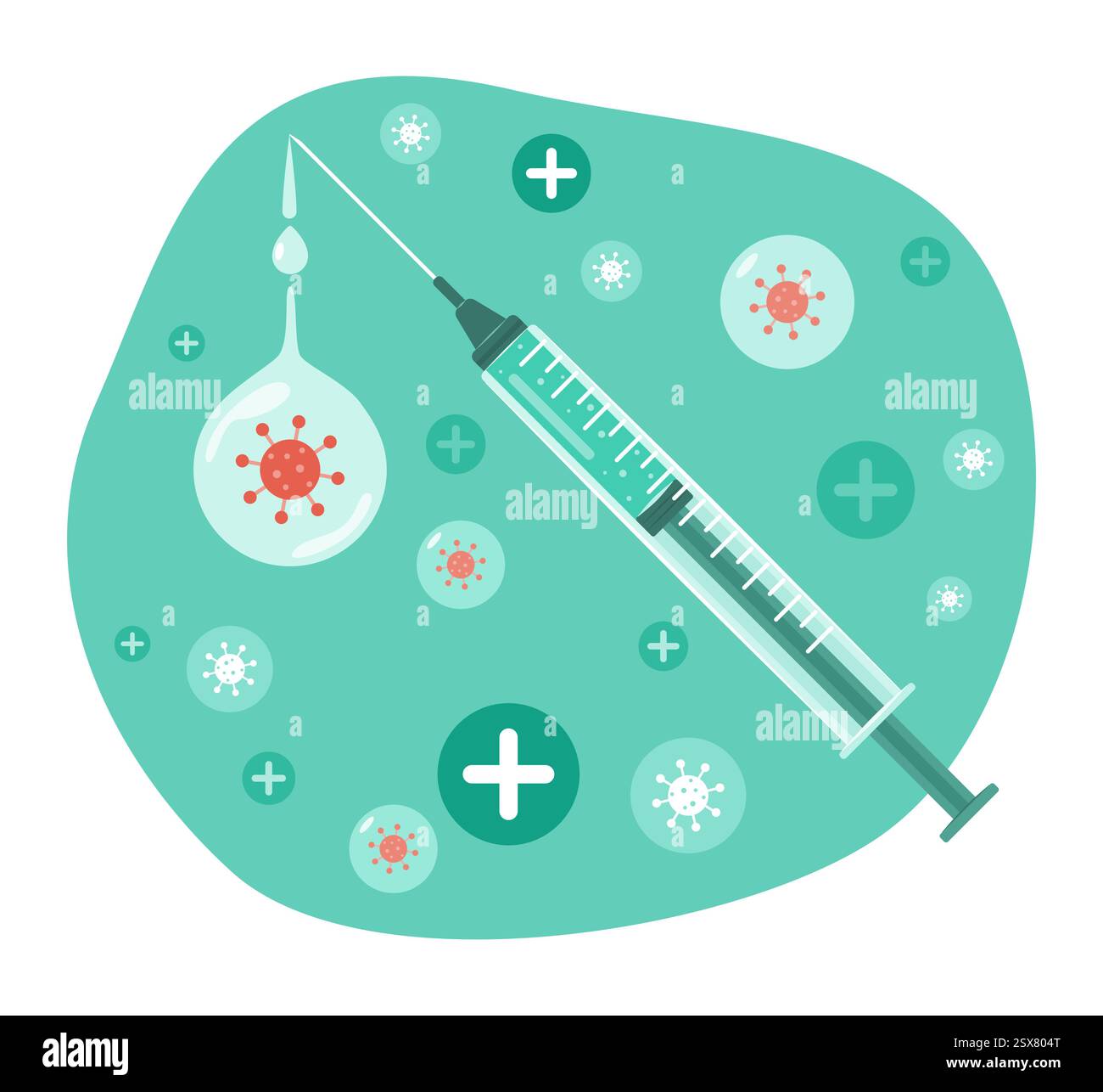 Syringe with Dose of Vaccine to Prevent Flu Virus and Bacteria for ...